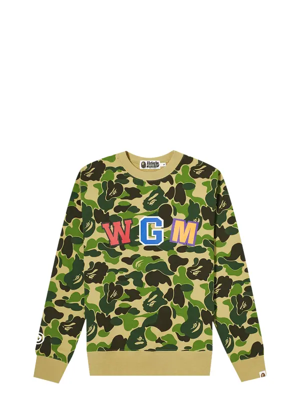 A BATHING APE Camo Shark Crewneck - Green