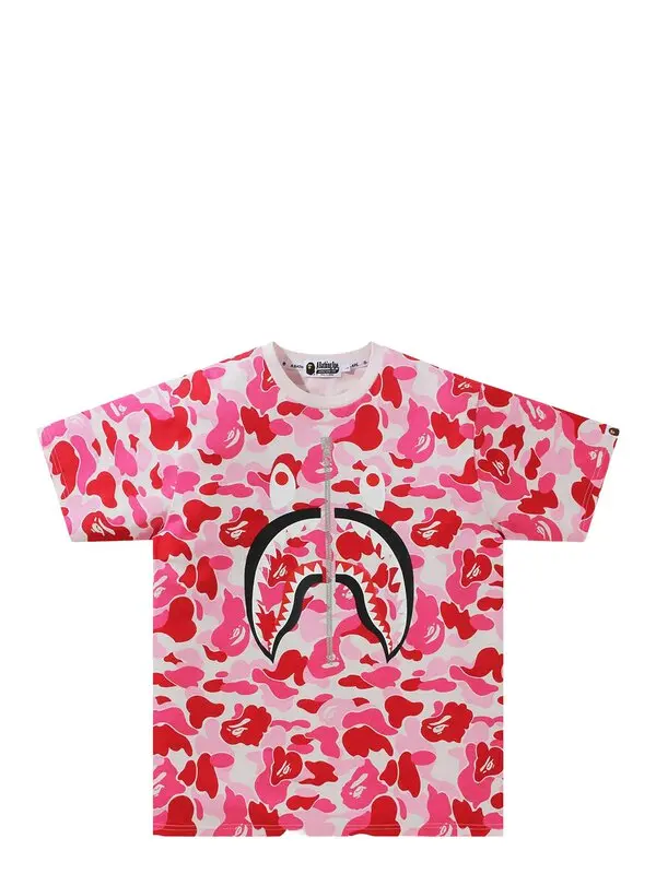 A BATHING APE Big Abc Camo Shark Tee - Pink