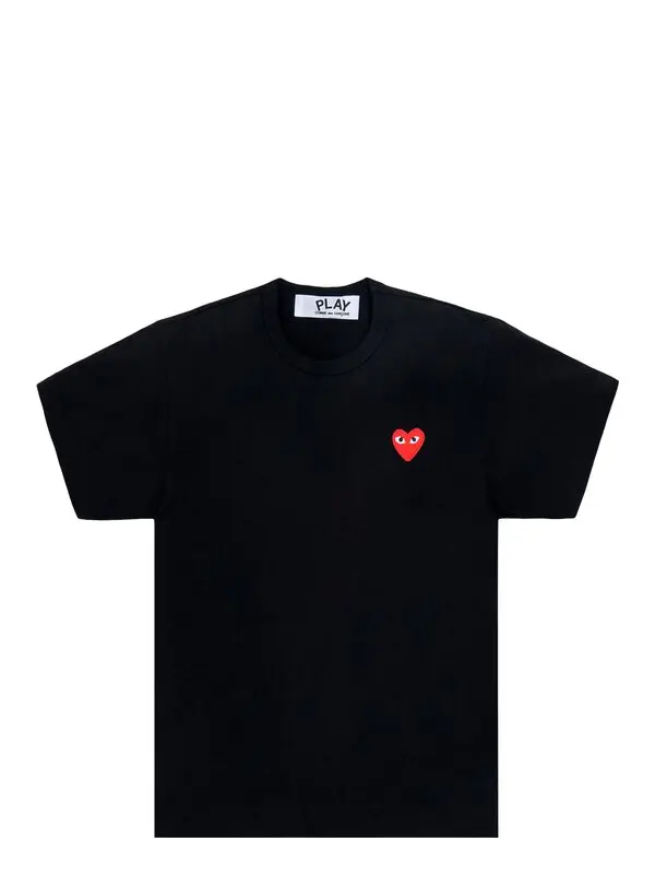 Play Comme Des Garcon Comme Des Garçons Short-sleeve Play T-shirt With Red Heart - Black