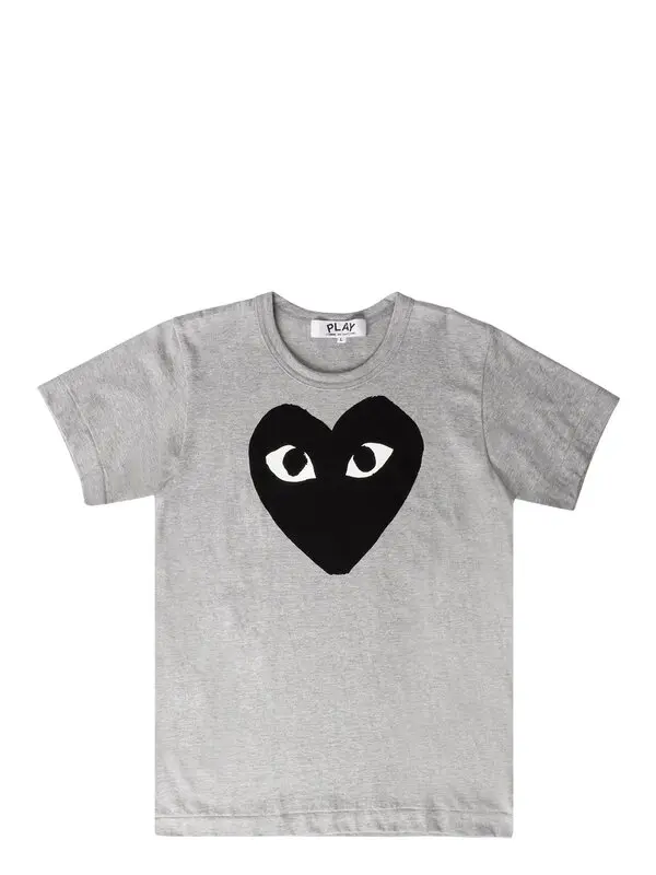 Play Comme Des Garcon Comme Des Garçons Short-sleeve Play T-shirt With Black Heart - Grey