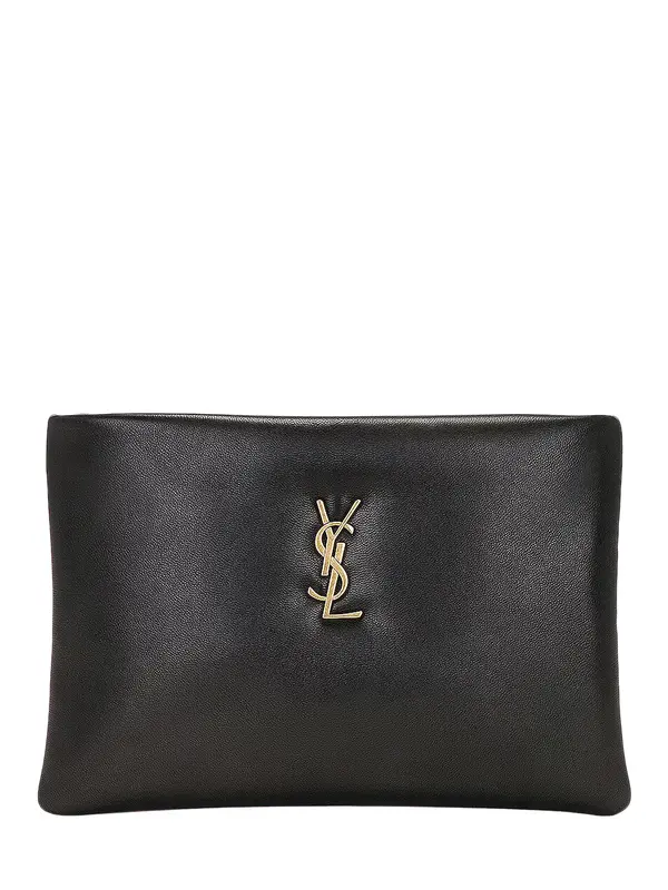 Saint Laurent Small Calypso Pillow Pouch - Black