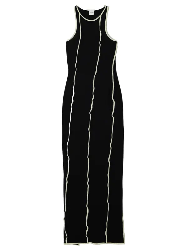 Nanushka Wanda Striped Maxi Dress - Black