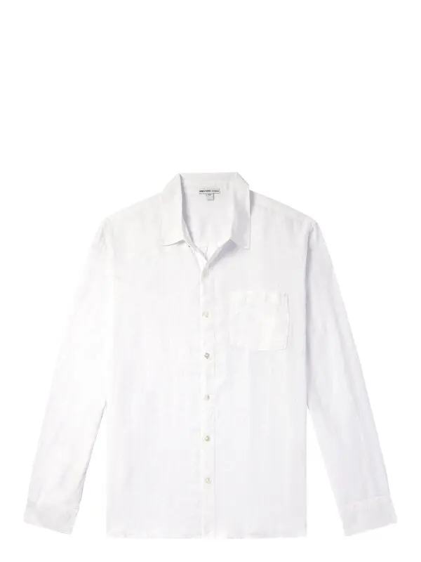 JAMES PERSE Garment-dyed Linen Shirt - White