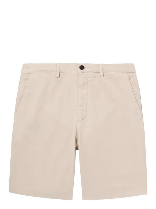 Mr P. Straight-leg Garment-dyed Cotton-blend Twill Bermuda Shorts - Neutrals