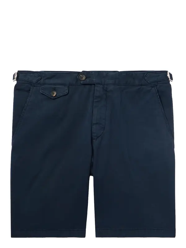 Mr P. Straight-leg Organic Cotton-blend Twill Bermuda Shorts - Blue