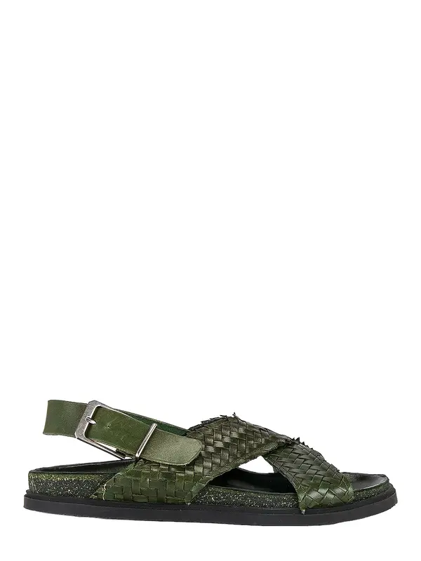 THE ROW Buckle Sandal - Dark Green