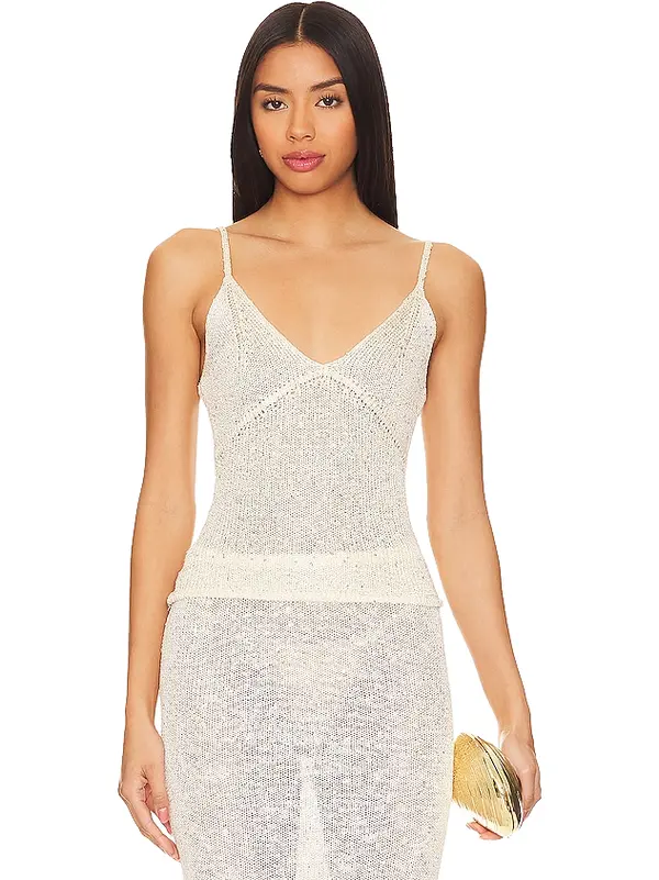 ASTA RESORT Carolina Camisole - Ivory Sequin