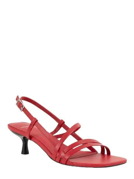 VAGABOND SHOEMAKERS Jonna Leather Slingback Kitten Heel Sandals - Bright Red