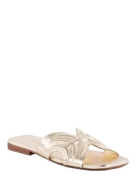 Seychelles Madhu Leather Slide Sandal - Light Gold