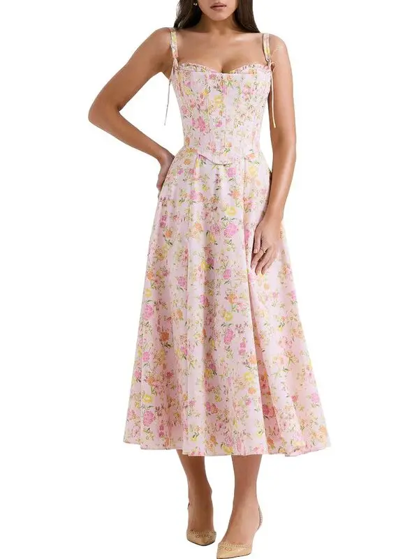 House Of Cb Clarabelle Floral Print Maxi Dress - Pink Floral Print