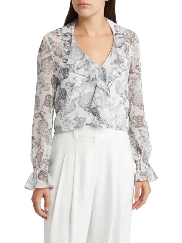 Ted Baker London Anniye Ruffle Blouse - White