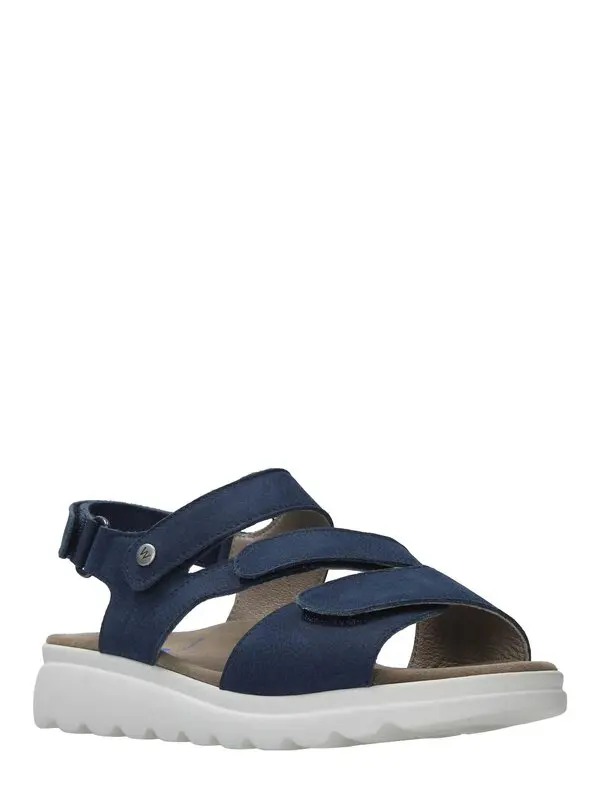WOLKY Ikaria Ankle Strap Platform Wedge Sandal - Denim Nubuck