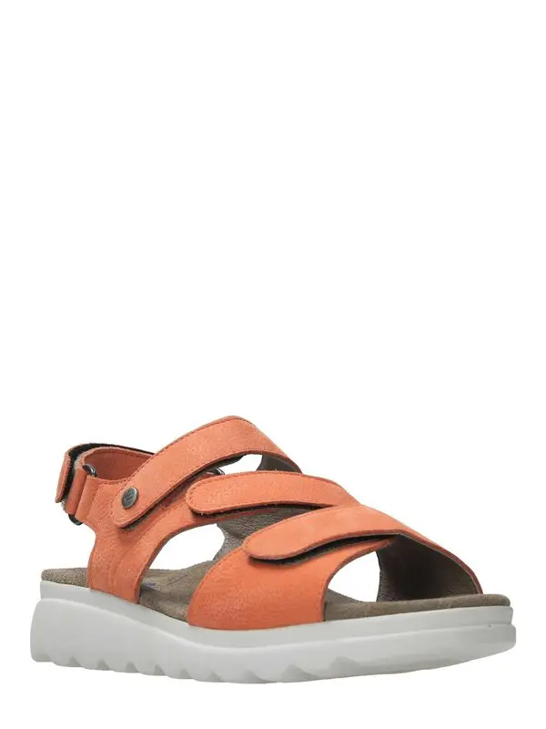 WOLKY Ikaria Ankle Strap Platform Wedge Sandal - Light Orange Nubuck