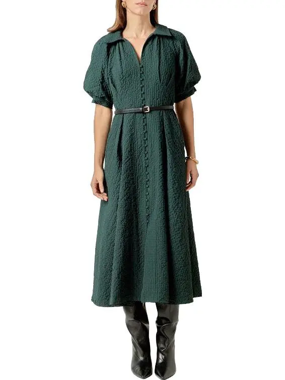 English Factory Button Front Maxi Dress - Dark Green