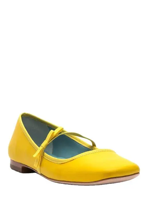 FRANCES VALENTINE Square-toe Mary Jane Flat - Canary