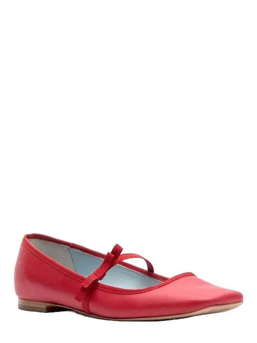 FRANCES VALENTINE Square-toe Mary Jane Flat - Red