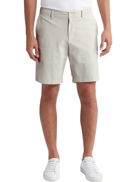 Tommy Bahama Stripe Seersucker Performance Shorts - Stone Khaki