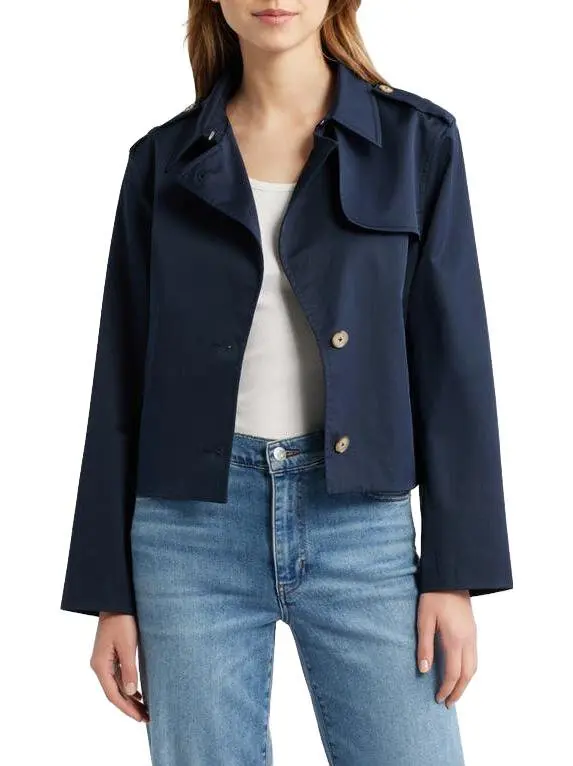 FRAME Short Trench Jacket - Navy