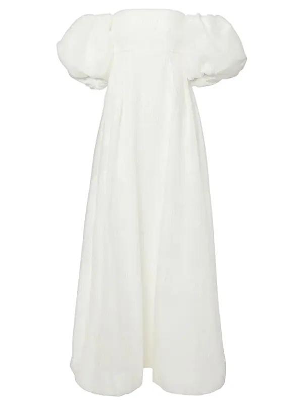 Rebecca Vallance Matchmaker Puff-sleeve Off-shoulder Gown - White