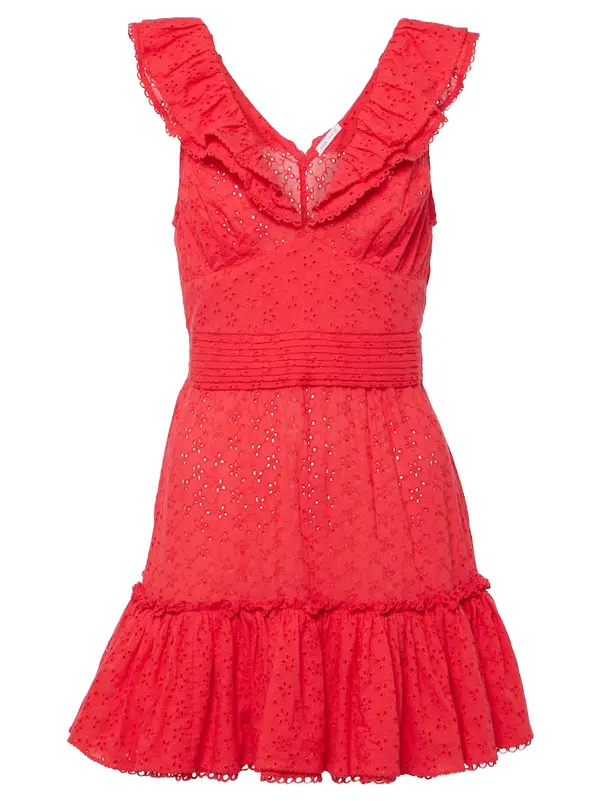 Poupette St Barth Bruna Ruffled Mini Dress - Red