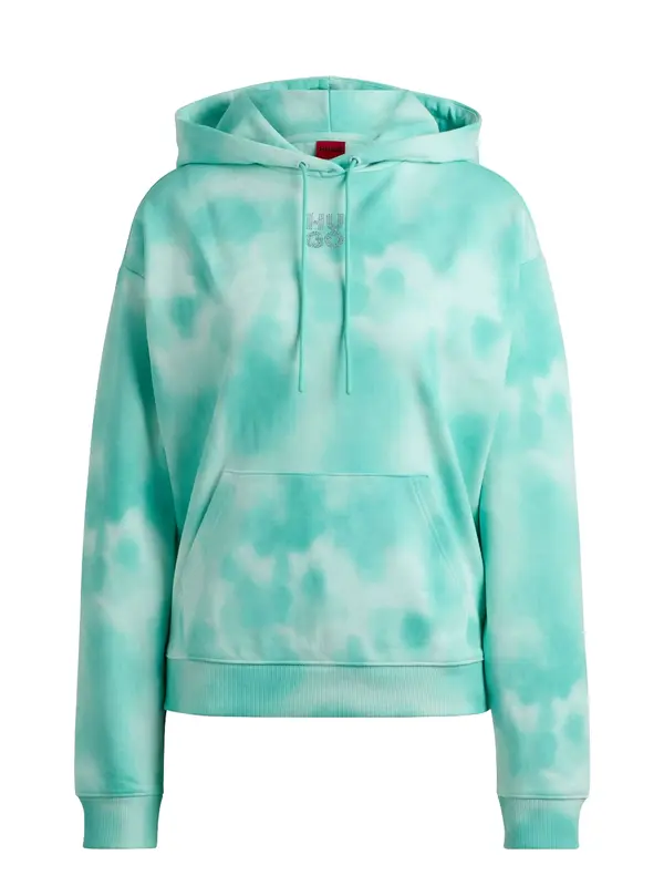 Hugo Tie-dye Cotton Terry Hoodie - Blue