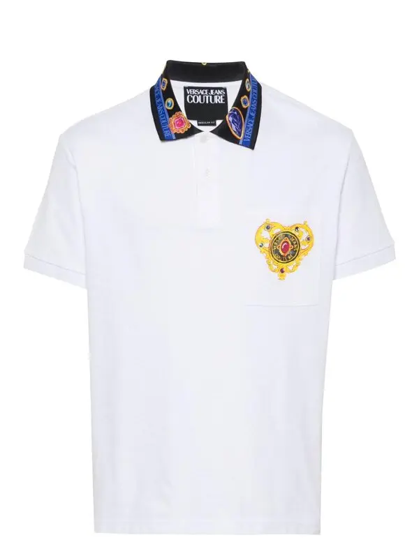 Versace Heart Couture Polo Shirt - White