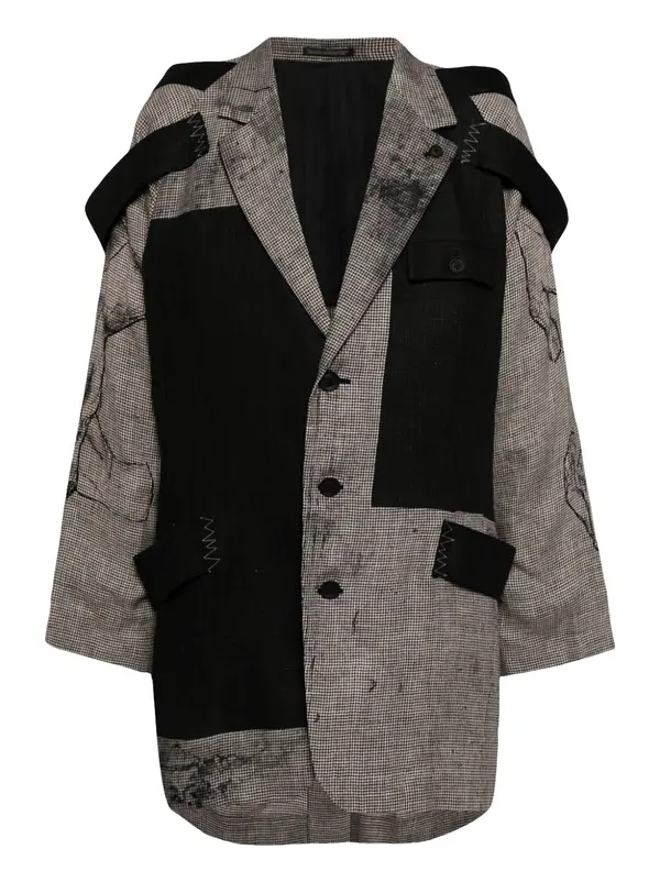 Yohji Yamamoto Layered Linen Blazer - White