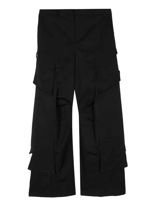 HELIOT EMIL Straight-leg Cargo Trousers - Black