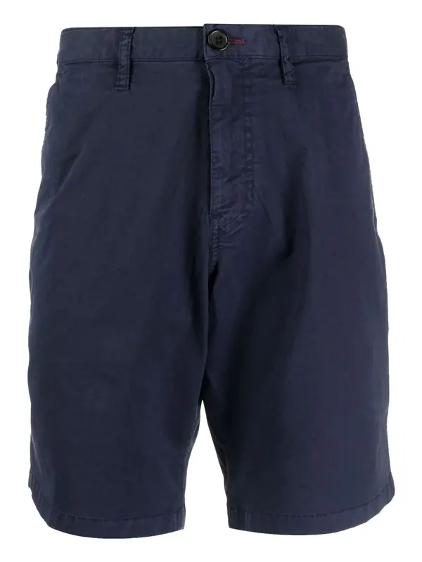 Paul Smith High-waisted Cotton Shorts - Blue