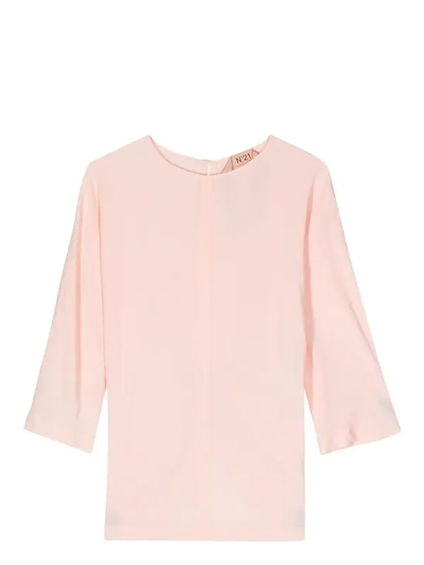 N°21 Twist-detail Round-neck Blouse - Pink