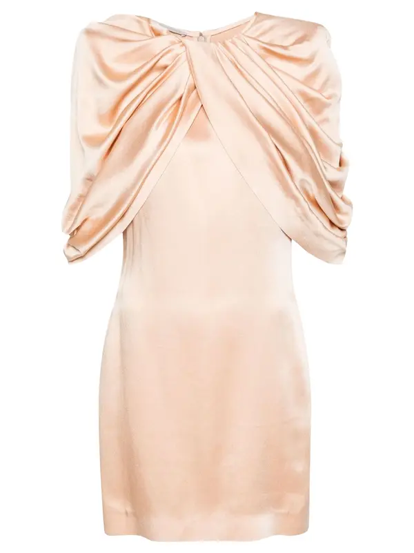 Stella McCartney Draped Satin Mini Dress - Neutrals