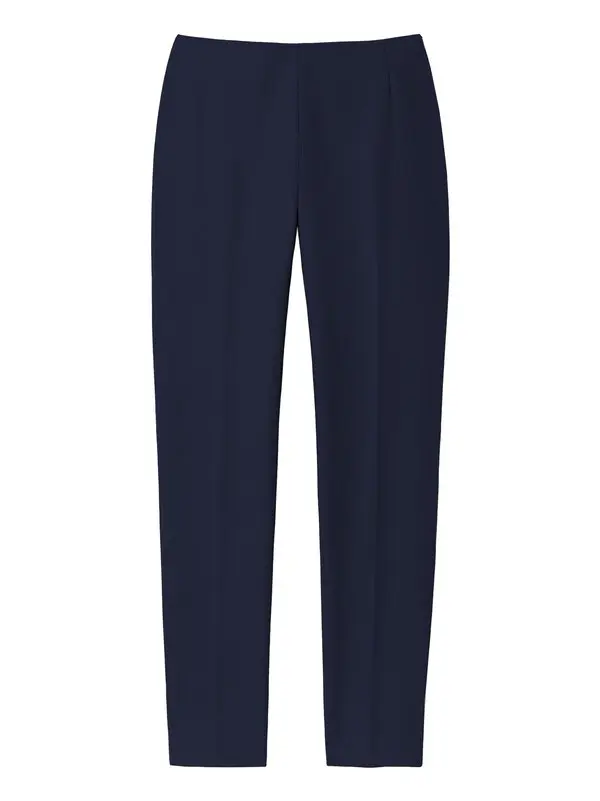 Lafayette 148 New York Cotton Stretch Twill High-rise Cropped Pants - Blue Ink