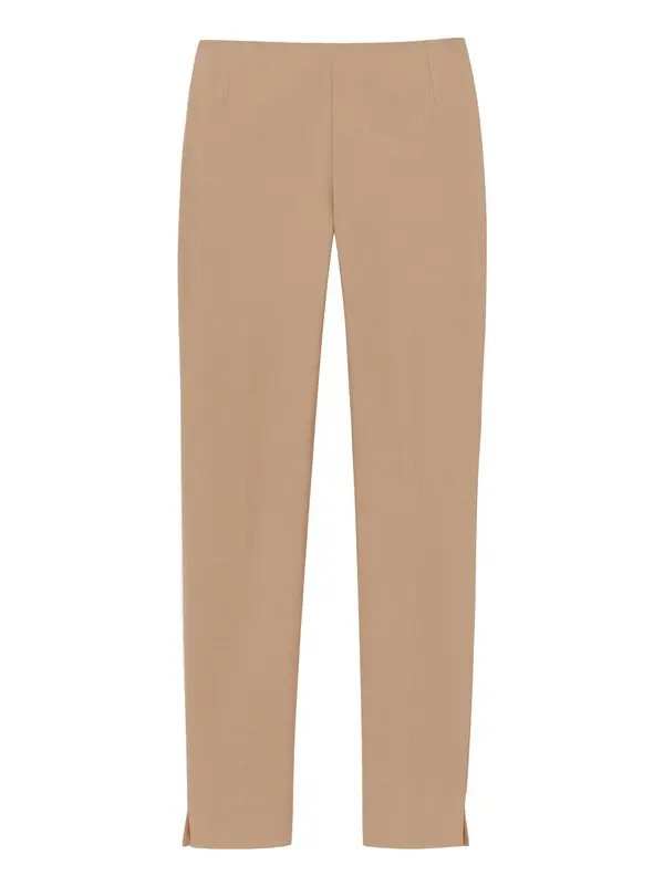 Lafayette 148 New York Cotton Stretch Twill High-rise Cropped Pants - Cammello