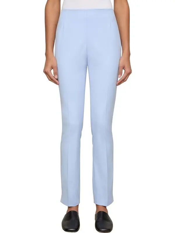 Lafayette 148 New York Cotton Stretch Twill High-rise Cropped Pants - Skyline Blue