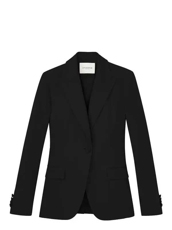 Lafayette 148 New York Fitted Single Button Blazer - Black
