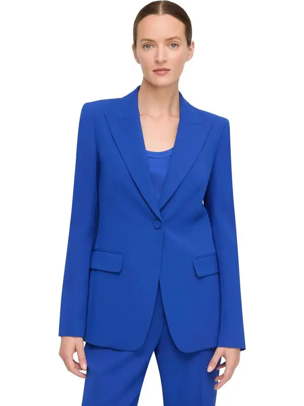 Lafayette 148 New York Fitted Single Button Blazer - Galaxy Blue