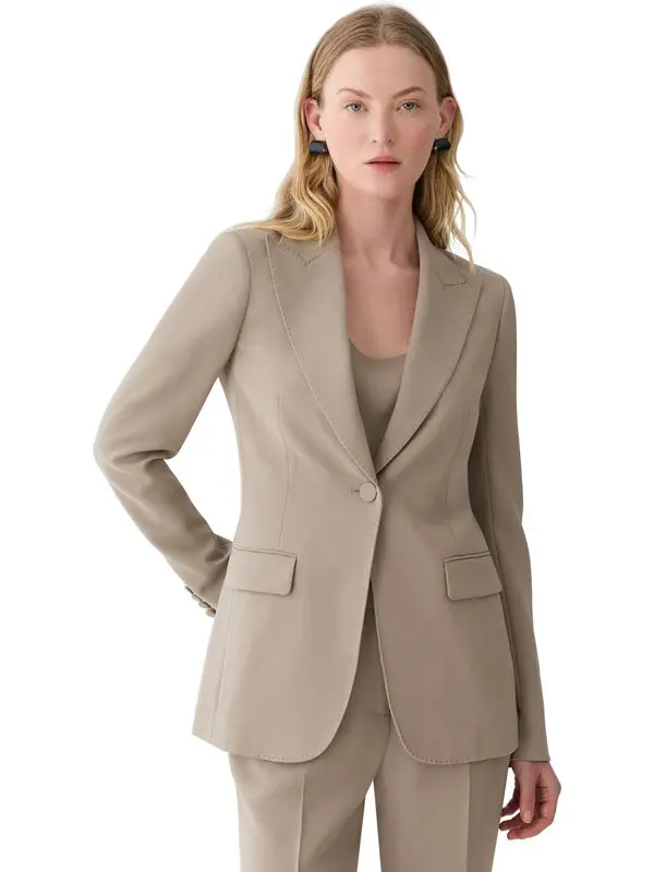 Lafayette 148 New York Fitted Single Button Blazer - Hickory