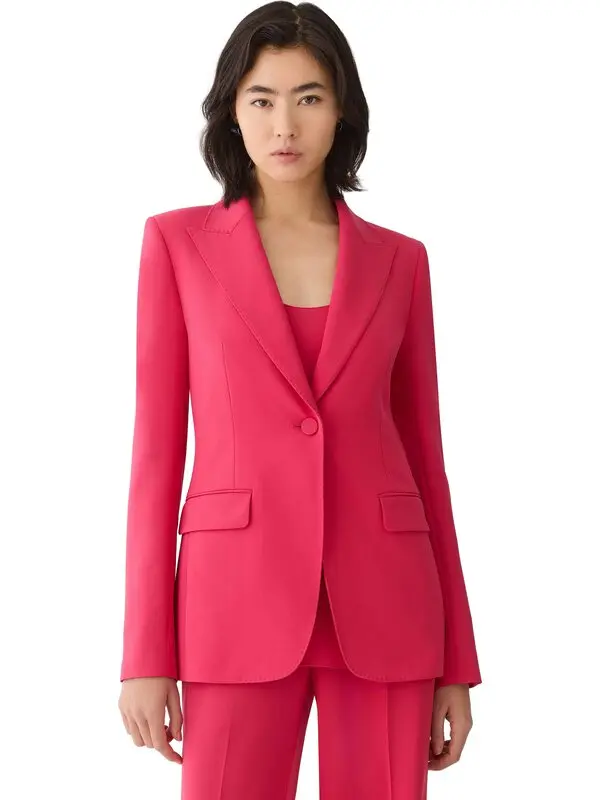 Lafayette 148 New York Fitted Single Button Blazer - Pink Peony