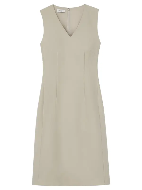 Lafayette 148 New York Petite Stretch Wool V-neck Sheath Dress - Plaster