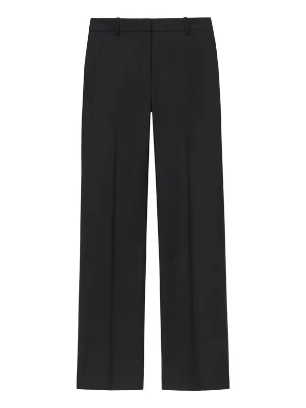 Lafayette 148 New York Wool Stretch High-rise Straight-leg Pants - Black