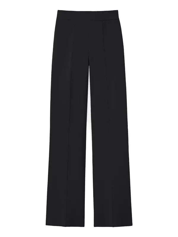 Lafayette 148 New York Crepe Knit Flared Ankle Pants - Black