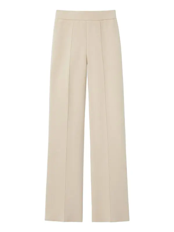 Lafayette 148 New York Crepe Knit Flared Ankle Pants - Plaster