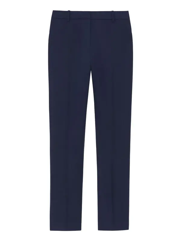 Lafayette 148 New York Merino Wool Stretch Ankle Pants - Blue Ink