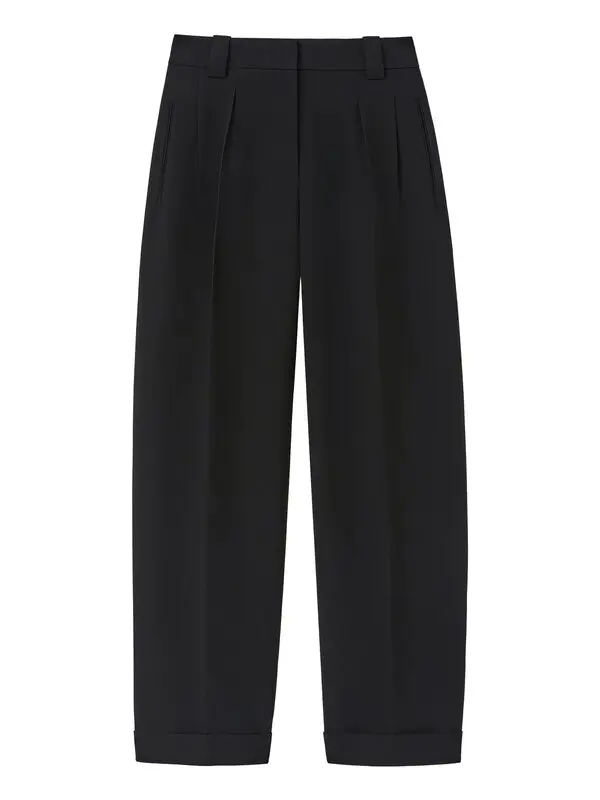 Lafayette 148 New York Crepe Barrel Leg Pants - Black