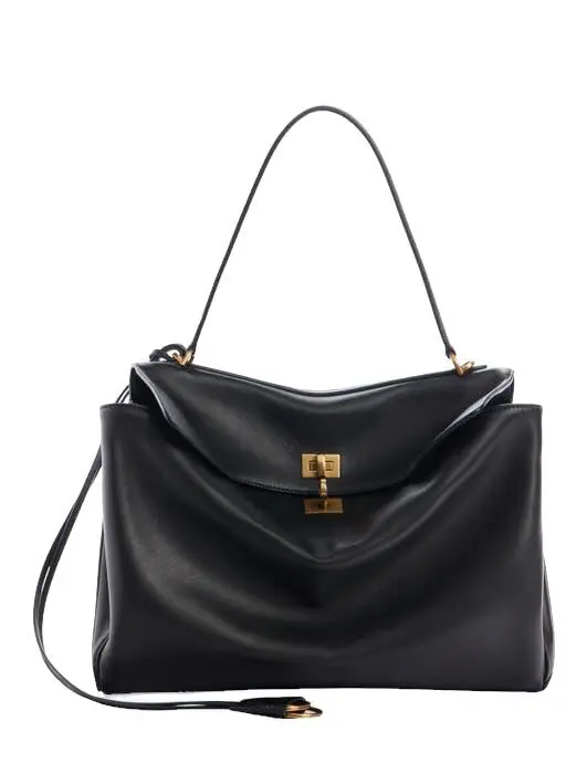 Balenciaga Medium Rodeo Leather Handbag - Black