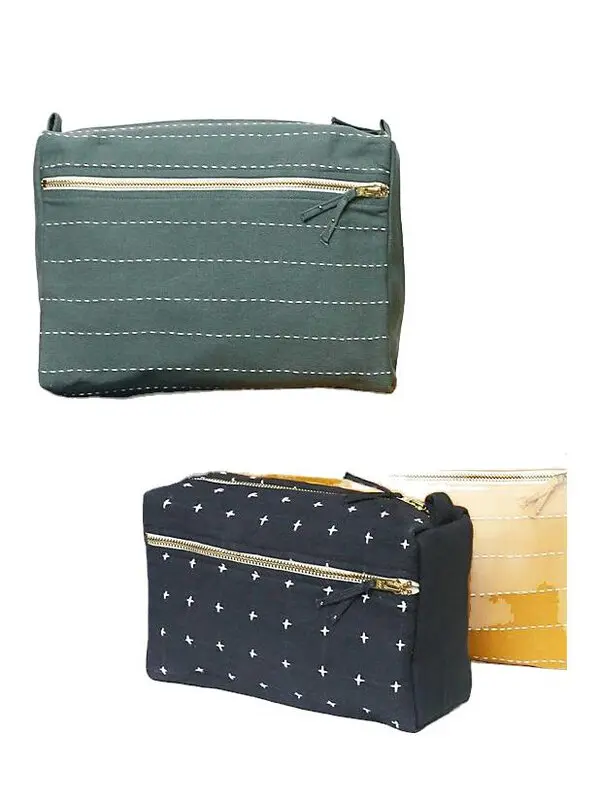 ANCHAL Hand-embroidered Toiletry Bag - Mustard