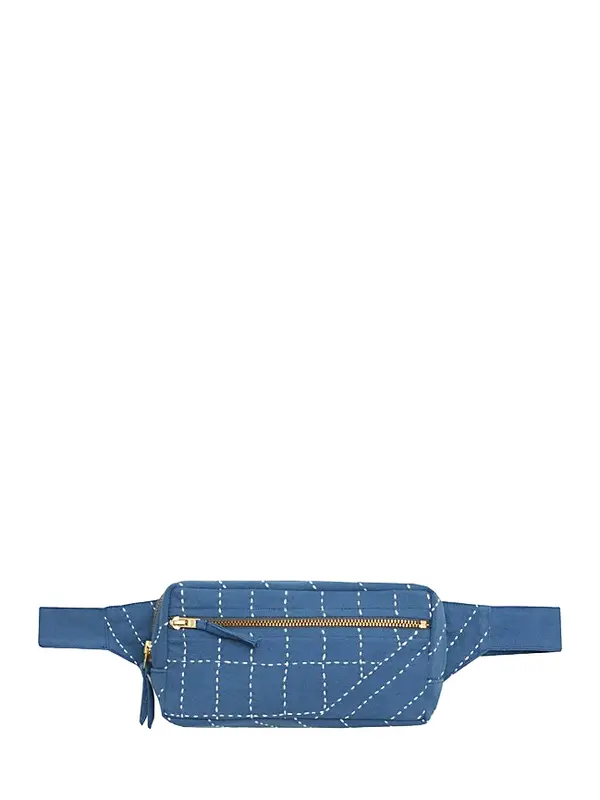 ANCHAL Kantha Crossbody Belt Bag - Cobalt