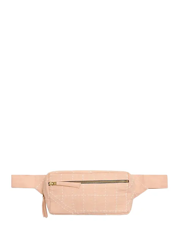 ANCHAL Kantha Crossbody Belt Bag - Pink