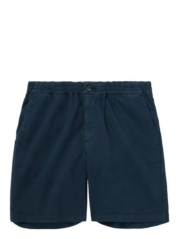 Mr P. Straight-leg Twill Shorts - Blue