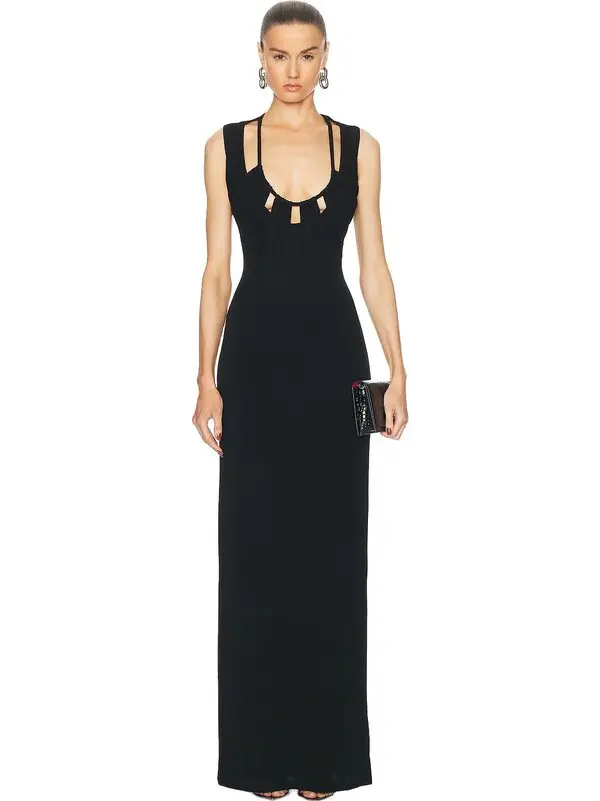 Zeynep Arçay Jersey Gown - Black